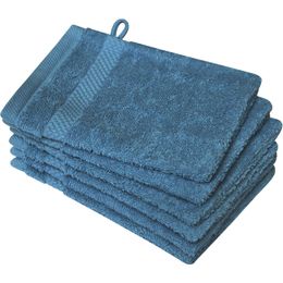 Waschhandschuh Dyckhoff "Planet", blau (petrol), B:16cm L:21cm, Walkfrottier, Waschlappen, 450 g/m&sup2;, aus reiner Baumwolle, trocknergeeignet