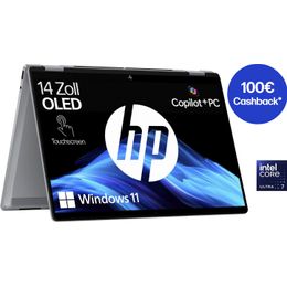 HP Convertible Notebook "OmniBook X Flip 14-fm0272ng", silber (meteor silber), 16 GB RAM 512 GB SSD, Core Ultra 7, Windows11Home, Notebooks