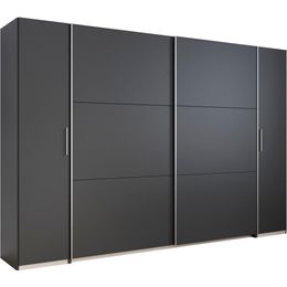 Kleiderschrank Rauch "Kleiderschrank Dreht&uuml;renschrank Schrank Garderobe KRONACH TOPSELLER", grau (graumetallic, griffleisten alu), B:311cm H:210cm T:59cm, Holzwerkstoff, Schr&auml;nke, Kleiderschrank, mit Dreh- und Schwebet&uuml;ren und vielen Einlegeb&ouml;den MADE IN GERMANY