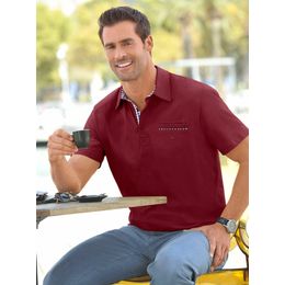 Poloshirt Marco Donati "Kurzarm-Shirt", Herren, Gr. 52/54, rot (bordeaux), 100% Baumwolle, unifarben, ohne Ausschnitt, Shirts