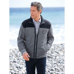 Fleecejacke Catamaran, Herren, Gr. 44/46, grau (grau, meliert), 100% Polyester, gemustert, mehrfarbig, Jacken Fleecejacke
