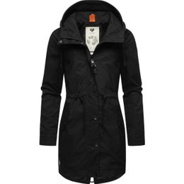 Parka Ragwear "Canny", Damen, Gr. L (40), blau (schwarz), Obermaterial: 65% Polyester, 35% Baumwolle; Innenfutter: 100% Polyester, figurumspielend Po-bedeckend, mit Kn&ouml;pfen normaler Saum mit Druckknopf,verstellbar, Jacken Parka, stylische &Uuml;bergangsjacke mit gro&szlig;er Kapuze