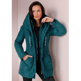 Daunenjacke CREATION L PREMIUM, Damen, Gr. 48, blau (petrol), 100% Polyester, F&uuml;llung:90% Daunen, 10% Federn, unifarben, Jacken Daunenjacke
