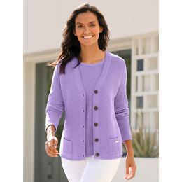Strickpullover Casual Looks "Twinset", Damen, Gr. 50, lila (lavendel), 100% Baumwolle, unifarben, Pullover Strickpullover