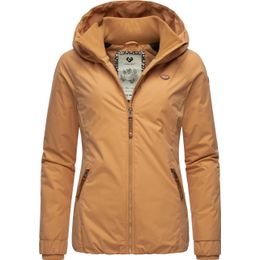 Winterjacke Ragwear "Dizzie Winter", Damen, Gr. L (40), beige (hellbeige), Au&szlig;enmaterial: 100% Polyester; Innenfutter: 100% Polyester; Wattierung: 100% Polyester, figurbetont h&uuml;ftbedeckend, &Auml;rmel ohne &Auml;rmelschlitz Rippstrickb&uuml;ndchen mit innenliegendem Gummizug, Jacken Winterjacke, wasserdichte Outdoorjacke mit Kapuze f&uuml;r den Winter