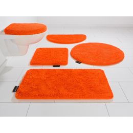 Badematte Bruno Banani "Lana, Badvorleger, Badezimmer Teppich" Gr. 61, orange, H:25mm, Polyacryl, Badematten, Badematte, Badteppich, Badematten, unifarben, auch als 3 teiliges Set & rund