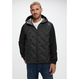 Steppjacke Street One MEN, Damen, Gr. M (40), schwarz (ink schwarz), Stoff, Obermaterial: 100% Polyester; &Auml;rmel: 57% Baumwolle, 43% Polyester; F&uuml;llung: 100% Polyester, unifarben, gerade normal, ohne Ausschnitt, B&uuml;ndchen, Jacken Steppjacke, mit Kapuze mit Tunnelzugband