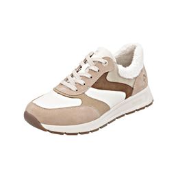 Sneaker Remonte "Remonte Sneaker Leder", Damen, Gr. 38, beige (sand), Leder, Schuhe Sneaker