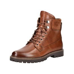 Schn&uuml;rstiefelette Caprice "Caprice Stiefelette Leder", Damen, Gr. 38, braun (cognac), Leder, Schuhe Schn&uuml;rstiefelette
