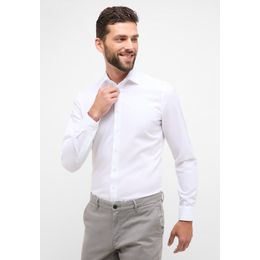Langarmhemd Eterna "SLIM FIT", Herren, Gr. 39, Normalgr&ouml;&szlig;en, wei&szlig;, Popeline, 100% Baumwolle, schmal, Manschette, Hemden, NON IRON (b&uuml;gelfrei)