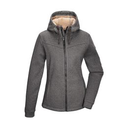 G.I.G.A. by Killtec Fleecejacke "GW 38 WMN KNTFLC JCKT", Damen, Gr. 46, grau (anthrazit), Oberseite: 100% Polyester;R&uuml;ckseite: 100% Polyester, G.I.G.A. DX BY KILLTEC, Jacken Fleecejacke, Strickfleecejacke mit Teddyfutter, verstellbarer Kapuze, Kinnschutz