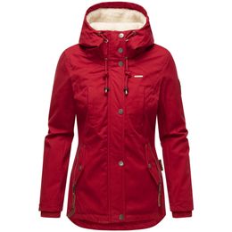 Winterjacke Marikoo "Bikoo", Damen, Gr. M (38), rot (dunkelrot), Oberstoff: 100% Baumwolle; Futter: 100% Polyester; Wattierung: 100% Polyester; &Auml;rmelfutter: 100% Polyester, figurumspielend h&uuml;ftbedeckend, hoch geschlossener Ausschnitt, &Auml;rmel ohne &Auml;rmelschlitz Rippstrickb&uuml;ndchen, Jacken Winterjacke, sportliche Damen Outdoor Baumwolljacke mit Kapuze