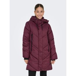 Steppmantel Only "ONLMOLLY PUFFER COAT CS OTW", Damen, Gr. S, rot (port royale), Web, Obermaterial: 100% Polyester, unifarben, M&auml;ntel Steppmantel