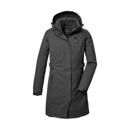Parka Killtec "KOW 303 WMN PRK", Damen, Gr. 44, grau (anthrazit), Obermaterial: 100% Polyester;Futter: 100% Polyester;F&uuml;llung: 100% Polyester, Jacken Parka, Wasserdichter, atmungsaktiver Damenparka mit abnehmbarer Kapuze, Topseller