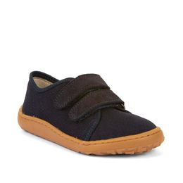 Barfu&szlig;schuh froddo "BAREFOOT CANVAS", M&auml;dchen, Gr. 34, blau (dunkelblau uni), Baumwolle, Veloursleder, unifarben, Schuhe Barfu&szlig;schuh, Sneaker, Klettschuh mit Baumwollfutter, Klett-Hausschuh