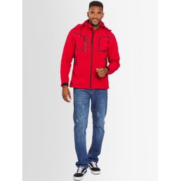 Softshelljacke Arctic Seven "ASPierr", Herren, Gr. XL, rot, Obermaterial: 96% Polyester, 4% Elasthan; Innenseite: 100% Polyester, Jacken Softshelljacke, sportliche Outdoor Funktionsjacke mit abnehmbarer Kapuze
