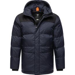 Steppjacke Ragwear "Mikkesh", Herren, Gr. XL (54), blau (navy), Obermaterial oben: 100% Polyester. Obermaterial unten: 100% Nylon. Innenfutter: 100% Polyester. Wattierung: 100% Polyester, Basic, l&auml;ssig geschnitten h&uuml;ftbedeckend, hoch geschlossener Ausschnitt, &Auml;rmel ohne &Auml;rmelschlitz Rippstrickb&uuml;ndchen, Jacken Steppjacke, Sportliche Herren Winterjacke mit Kapuze