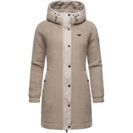 Outdoorjacke Ragwear "Cousy", Damen, Gr. 5XL (50), wei&szlig; (bone), Obermaterial: 100% Polyester. Innenfutter: 100% Polyester, figurumspielend ca. Mitte Oberschenkel, hoch geschlossener Ausschnitt, &Auml;rmel ohne &Auml;rmelschlitz normaler Saum mit innenliegendem Gummizug, Jacken Outdoorjacke, flauschige &Uuml;bergangsjacke mit Teddyfell und Kapuze