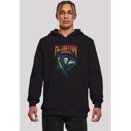 Kapuzenpullover F4NT4STIC "Fall Out Boy Rock And Roll Reaper", Herren, Gr. L, schwarz, Obermaterial: 65% Baumwolle, 35% Polyester, slim fit, Pullover Kapuzenpullover, Premium Qualit&auml;t