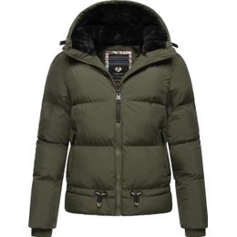 Steppjacke Ragwear "Briony", Damen, Gr. L (40), gr&uuml;n (olivgr&uuml;n), Obermaterial: 100% Polyester. Innenfutter: 100% Polyester. Wattierung: 100% Polyester, normal h&uuml;ftbedeckend, hoch geschlossener Ausschnitt, &Auml;rmel ohne &Auml;rmelschlitz Rippstrickb&uuml;ndchen, Jacken Steppjacke, Wasserdichte Damen Winterjacke mit Kapuze