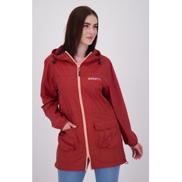 Regenmantel DEPROC Active "ROBSON LONG WOMEN", Damen, Gr. 40/42 (M), rot, 100% Polyester, mit innenliegendem Gummizug, M&auml;ntel, auch in Gro&szlig;en Gr&ouml;&szlig;en erh&auml;ltlich
