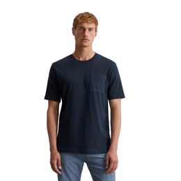 Marc O'Polo T-Shirt MARC O'POLO "aus mittelschwerem Bio-Baumwoll-Jersey", Herren, Gr. M, blau (schwarz navy), Obermaterial: 100% Baumwolle, unifarben, Basic, regular fit, Rundhals, Shirts T-Shirt