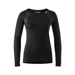Funktionsshirt Gonso "Base Shirt Longsleeve Therm W", Damen, Gr. 34, schwarz, 100% Polyester, Rundhals, Shirts Funktionsshirt, Damen Unterhemd langarm, Radunterhemd
