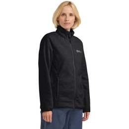 Fleecejacke Jack Wolfskin "Moonrise", Damen, Gr. L, schwarz, Obermaterial: 100% Polyester, normal, Jacken Fleecejacke, f&uuml;r Wandern und Trekking, aus recyceltem POLARTEC 200-Material