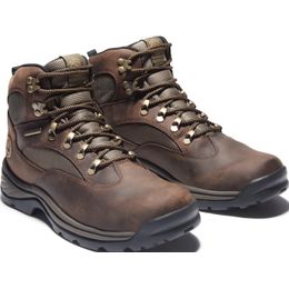 Schn&uuml;rstiefelette Timberland "Chocorua Trail Mid Waterproof", Damen, Gr. 44,5, braun (dunkelbraun), Leder, Schuhe Schn&uuml;rstiefelette, Winterschuhe, Winterstiefel, Schn&uuml;rboots, Winterboots, wasserdicht