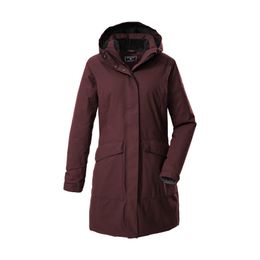 Parka Killtec "KOW 18 WMN PRK", Damen, Gr. 42, rot (dunkelrot), Obermaterial: 100% Polyester;Futter: 100% Polyester;F&uuml;llung: 100% Polyester, Jacken Parka, Wasser- und winddichter Parka, atmungsaktiv, verstellbare Details