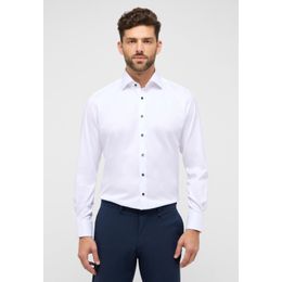Langarmhemd Eterna "MODERN FIT", Herren, Gr. 46, Normalgr&ouml;&szlig;en, wei&szlig;, Twill, 100% Baumwolle, tailliert, Manschette, Hemden, NON IRON (b&uuml;gelfrei)