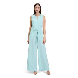 BETTY & CO Overall BETTY & CO "Damen ohne Arm", Damen, Gr. 40, Normalgr&ouml;&szlig;en, blau (pastel turquoise), Obermaterial: 100% Polyester; Futter: 100% Polyester, tailliert, Rundhals, Overalls Overall, Falten