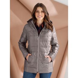 Steppjacke Classic Basics, Damen, Gr. 40, grau (taupe), 100% Polyester, unifarben, figurumspielend, Jacken Steppjacke