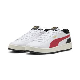 Sneaker Puma "Court Classico Sneakers Erwachsene", Damen, Gr. 47, rot (wei&szlig; for all time rot schwarz), Obermaterial: Synthetik, Textil; Futter: Textil; Innensohle: Textil; Laufsohle: Gummi, Schuhe Sneaker