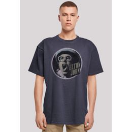 T-Shirt F4NT4STIC "Elton John Vintage Circle", Damen, Gr. 4XL, blau (navy), Obermaterial: 100% Baumwolle, oversize, Rundhals, ohne B&uuml;ndchen, Shirts T-Shirt, Premium Qualit&auml;t