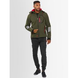 Softshelljacke Arctic Seven "ASColori", Herren, Gr. 4XL, bunt (olive, rot), Obermaterial: 96% Polyester, 4% Elasthan; Innenseite: 100% Polyester, Jacken Softshelljacke, Outdoorjacke mit abnehmbarer Kapuze