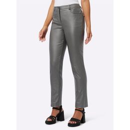 CR&Eacute;ATION L 5-Pocket-Hose CREATION L, Damen, Gr. 42, Normalgr&ouml;&szlig;en, grau (anthrazit), 77% Viskose, 20% Polyamid, 3% Elasthan, unifarben, lang, Hosen 5-Pocket-Hose
