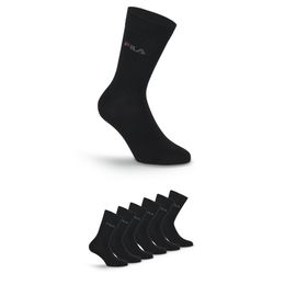 Businesssocken Fila "UNISEX LIFESTYLE PLAIN SOCKS", Herren, Gr. 39-42, schwarz, Baumwollmischung, unifarben, normal, Socken, mit eingestrickem Logo