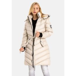 Cipo & Baxx Winterjacke CIPO & BAXX "Jacken", Damen, Gr. M, beige, 100% Polyester, unifarben, regular fit normal, Jacken Winterjacke, mit abnehmbarer Kapuze, WM135