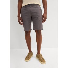 bonprix Regular Fit Chino-Bermuda aus luftigem Leinen-Mix, grau, Leinen