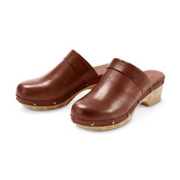Tchibo - Leder-Clogs - Damen - Gr. 39 - braun