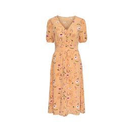 Tchibo - Kleid mit Print - Damen - Gr. 40 - apricot/gebl&uuml;mt