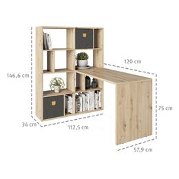 Roba Set - 120x57,9x75cm - braun - Holz / Acryl
