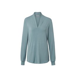 Tchibo - Langarmshirt mit V-Ausschnitt - Damen - Gr. S - blau