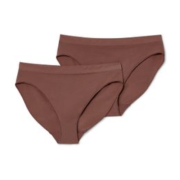 Tchibo - 2 Seamless Slips - Damen - Gr. S - braun