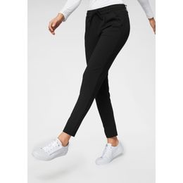 Jogger Pants Tom Tailor, Damen, Gr. 40, L&auml;nge 32, schwarz (deep schwarz), Jersey, Obermaterial: 60% Viskose, 34% Polyamid, 6% Elasthan, unifarben, l&auml;ssig geschnitten lang, Hosen, mit Bundfalten
