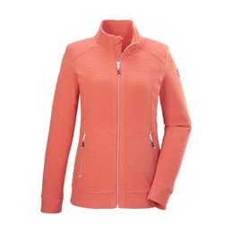 Fleecejacke Killtec "KOS 100 WMN FLC JCKT", Damen, Gr. 38, rot (hellrot), Obermaterial: 100% Polyester, Jacken Fleecejacke, Gestreifte Damen-Fleecejacke mit Zipper-Taschen und Kinnschutz