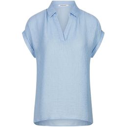 Peter Hahn - Bluse mit V-Ausschnitt, blau, Gr. 46 / L