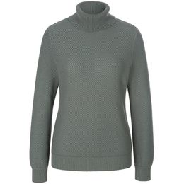Peter Hahn - Rollkragen-Pullover, gr&uuml;n, Gr. 44 / L - Baumwolle