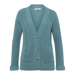 Peter Hahn - Strickjacke mit V-Ausschnitt, gr&uuml;n, Gr. 52 / XXL - Baumwolle